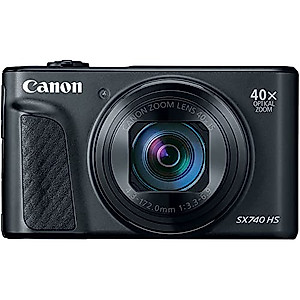 Canon PowerShot SX740 HS Digital Camera (Black) (2955C001), 2 x 64GB Memory Card, 3 x NB13L Battery, Corel Photo Software, Charger, Card Reader, LED Light, Soft Bag + More (Renewed)