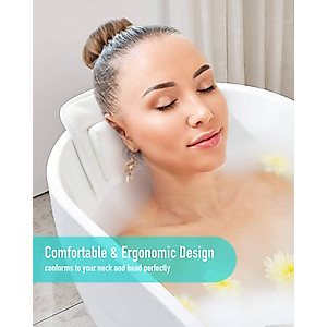 Bath Pillow,Bath Pillows for Tub Neck and Back Support, Bathtub Pillows for Head and Neck, Bathtub Pillow, Bath Accessories for Tub Women, Hot Tub Accessories for Adults, Tub Pillow