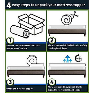 Red Nomad Memory Foam Mattress Pad 4 Inch - Twin Size Mattress Topper for Back Pain Relief. Breathable, Comfortable Cooling Bed Pad/Made in The USA