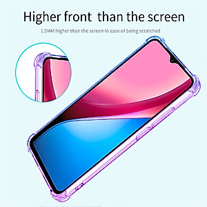 KOARWVC Case for Infinix Hot 10i Case, Smart 5 Pro PR652B X658E Case, Crystal Clear Case Gradient Slim Anti Scratch TPU Shockproof Protective Phone Cases Cover for Infinix Hot 10i (Purple/Blue)