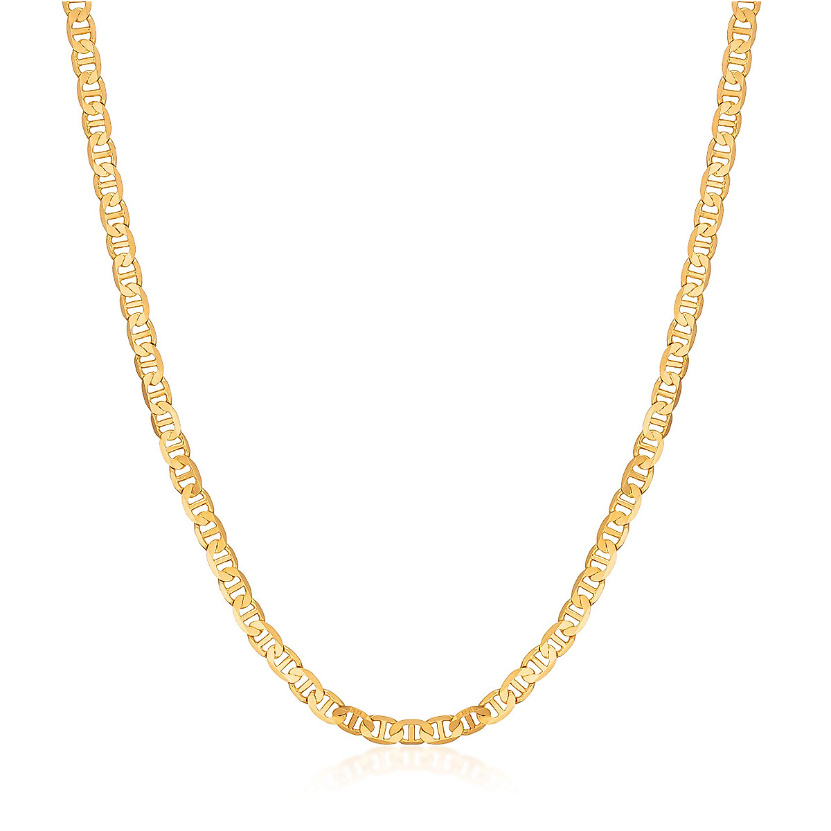 Barzel Mariner Chain Necklace for Women, 18K Gold Plated Mariner Chain Necklace (16 Inches, 4.5MM Gold)