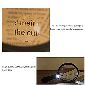 ZHYH Hand-held Magnifier, Handheld Magnifier Reading Magnifying Glass Lens Jewelry Loupe Black