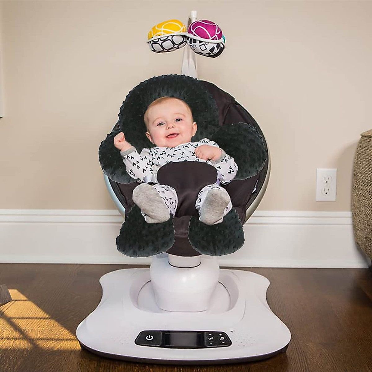 Pro Goleem Infant Car Seat Insert, Baby Head Neck Body Support, Soft Minky Newborn Car Seat Insert, 2-in-1 Reversible, Boys and Girls, Black