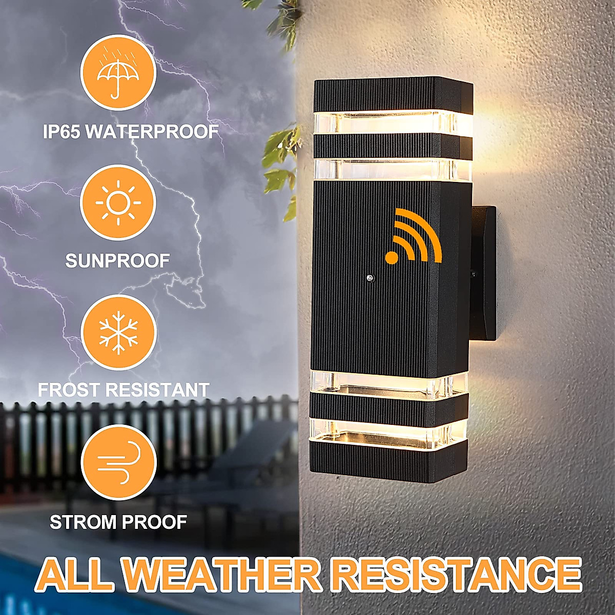 BOXCUPIN Dusk to Dawn Led Outdoor Lighting 2 Pack, 3000K Warm White Exterior Light Fixture, Aluminum Sensor Waterproof Outdoor Lights for House Porch Hallway Patio Garage (BXOWLS6)