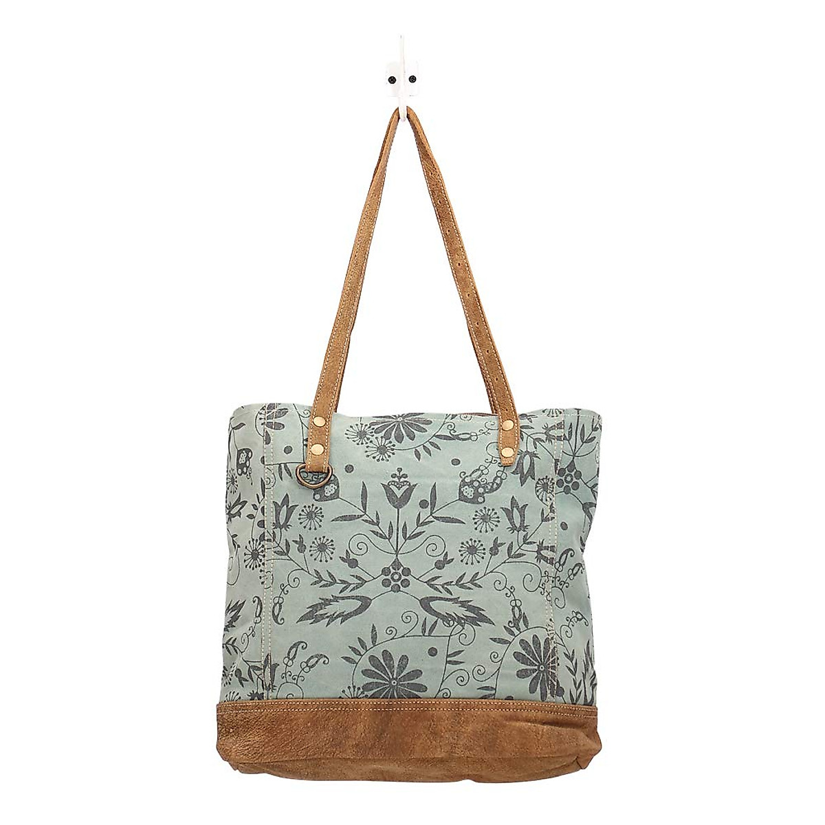 Myra Bag Efflorescence Upcycled Canvas & Leather Tote Bag S-1464