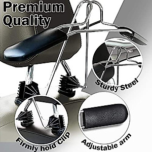 Car Expandable Clothes Hanger Bar by Zone Tech and Zone Tech Chrome Headrest Car Hanger for Jacket Suit Coat