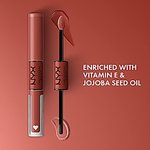 NYX PROFESSIONAL MAKEUP Shine Loud, Long-Lasting Liquid Lipstick with Clear Lip Gloss - Life Goals (Peach Nude)