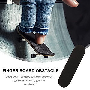 jojofuny Fingerboard Foam Grip Tape 10pcs Adhesive Backing Non Slip Foam Grip Tape for Fingerboards Finger Skateboards Toy Black