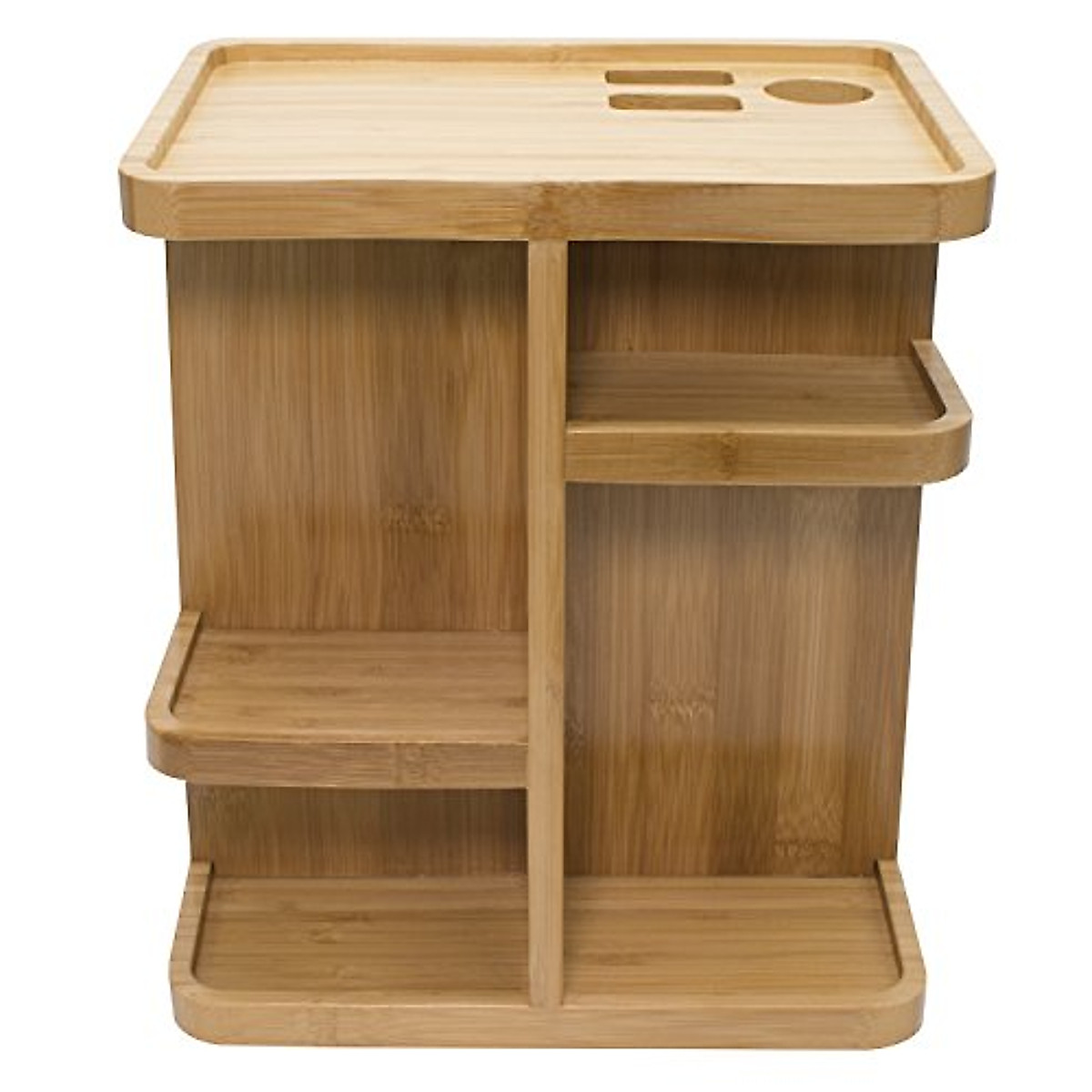 Sorbus 360° Bamboo Cosmetic Organizer, Multi-Function Storage Carousel for Makeup, Toiletries, and More — Great for Vanity, Desk, Bathroom, Bedroom, Closet, Kitchen (Bamboo)