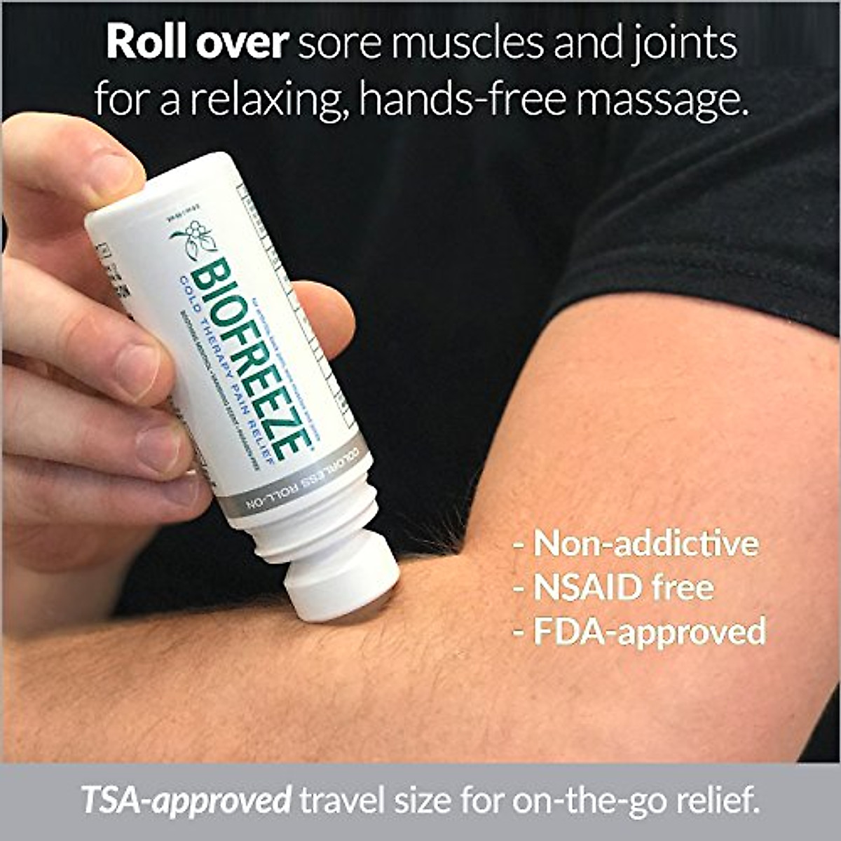 Biofreeze Colorless Roll-On, Fast Acting, Long Lasting, & Powerful Topical Pain Reliever, Cream, (Packaging May Vary) ,3 Fl Oz (Pack of 3)