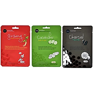 Celavi Essence Facial Sheet Face Mask Variety Set Classic Authentic Korean Moisturizing Skincare (12-Packs)