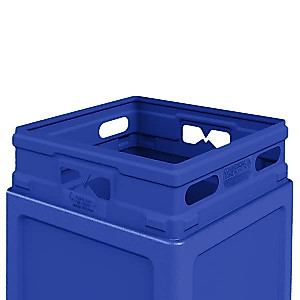 Zedfire, 42 Gallon Square Waste Container and Dome Lid Set, Big Trash Can, Outdoor Trash Can for Patio, Garbage Can, Recycle Bin, Exterior Trash Can, Number 02