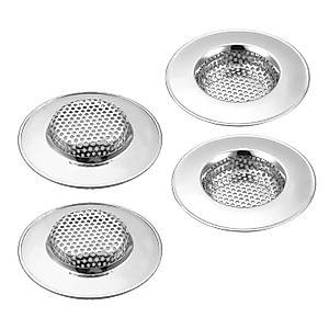 Juvielich Stainless Steel Sink Strainer-2.95" Diameter Rim Mesh Strainer Coarse Mesh Perfect for Kitchen Sink/Bathroom Bathtub Wash Basin Floor Drain Balcony Drain Hole Hair Catcher 4Pcs