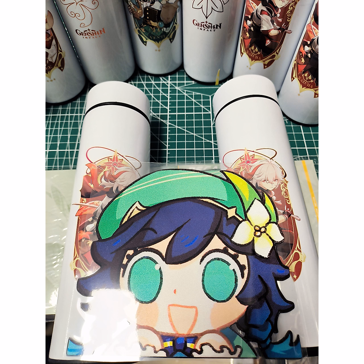 Xiao Thermos Water Bottle, Genshin Impact Sports Cute Insulated Beverage Bottle for Home School Outdoor Travel