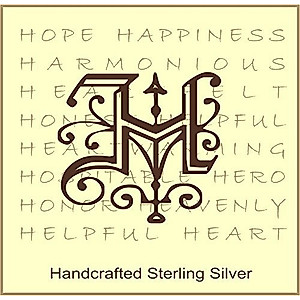 Initial Letter" H" Solid Sterling Silver Monogram Necklace - Story Card, Gift Boxed - Handcrafted in USA