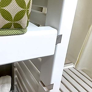 John Louis Home 12 in. Deep Solid Wood Closet Organizer, Woodcrest White