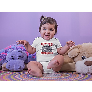 Pop Threads Feminism is for Everyone Metal Punk Emo Goth Infant Baby Boy Girl Bodysuit Black 6M