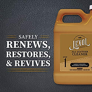 All Leather Cleaner (Step 1) by Lexol, Use on Furniture, Car Interior, Shoes, Handbags, Two-Step System, 3 Liters
