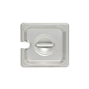 Thunder Group STPA5160CS Steam Table Pan Cover, 1/6 Size, Slotted with Handle, Reinforced Corners, 24 Gauge, Stainless Steel, NSF (Made in China), Pack of 12