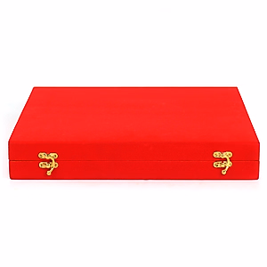 12" Solid Brass Classic Black Chess Set | Metal Chess Pieces with Large Brass Board | Beautiful Handcrafted Set | Abstract Strategy Tactic Board Games with Red Velvet Storage Case