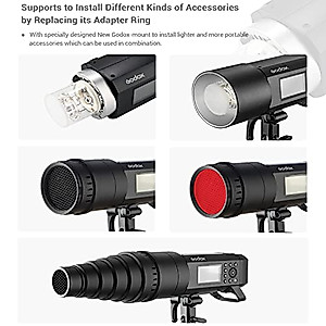 Godox AD400 Pro Godox AD400Pro All-in-One Outdoor Flash Has 400ws Strong Power,0.01~1s Recycle Time,12 Continuous Flashes in 1/16 Power Output,30W LED Modeling Lamp,380 Full Power Pops