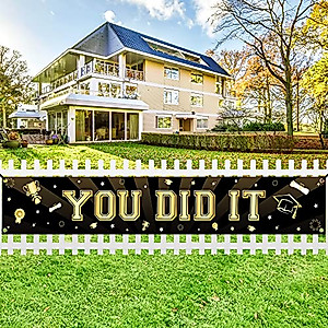 KatchOn, You Did It Banner - XtraLarge, 120x20 Inch | Graduation Yard Sign, Black and Gold 2023 Graduation Decorations | Graduation Banner | Graduation Backdrop, Graduation Decorations Class of 2023