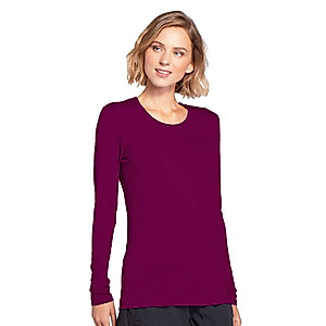 Cherokee Women's Long Sleeve Knit Shirt, Wine, Small