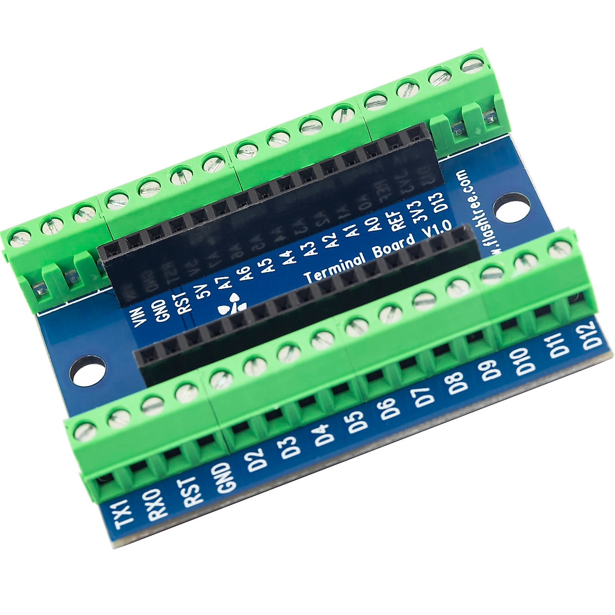 3pcs for Nano Breakout Board Terminal 3.81mm / 0.15" Expansion Shield for Arduino Nano V3.0 AVR ATMEGA328P Module (Blue)