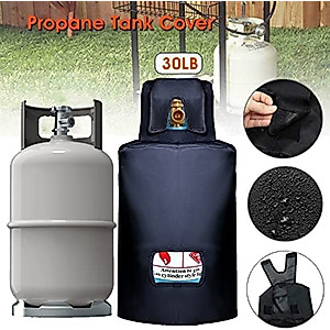 30 LB Propane Tank Cover 2 Pack, Heavy Duty Cloth Waterproof & Weather Resistant Propane Tank Cover 30 LB Propane Cover for RV Trailer