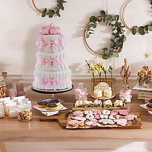 Classic Pastel Baby Shower Diaper Cake (3 Tier, Pink)