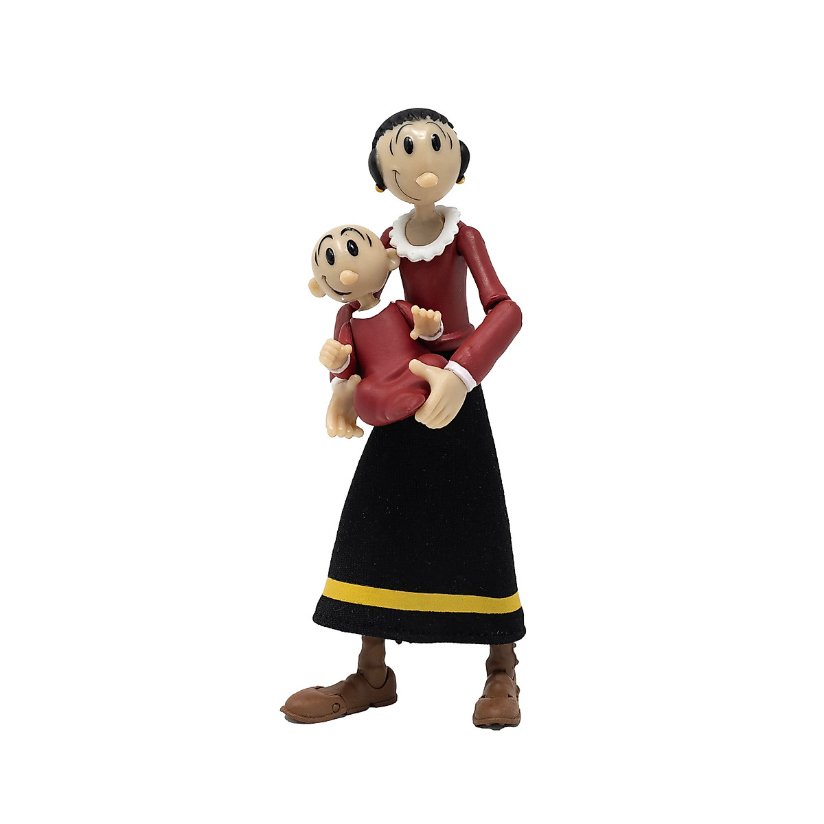 Boss Fight Studio Olive OYL Popeye Classics Wave 1 Action Figure – Highly Articulated Figurine with Accessories Including Swee’ Pea, Fabric Skirt, Alternate Heads and Hand, and Removable Hat - 1:12