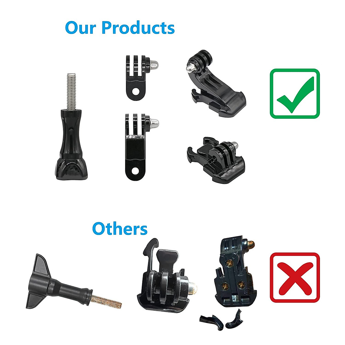 Haoyou Helmet Sticky Attachment Kit Compatible with Gopro Hero 12 11 10 9 8 7 Helmet Adhesive Mounts Extension Accessories（15 in 1）