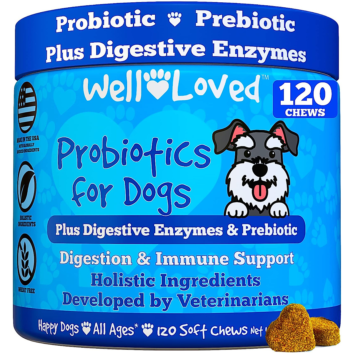 Well Loved Pumpkin & Probiotics Plus Probiotic Chews Bundle, Dog Probiotics and Digestive Enzymes, Dog Digstive Support