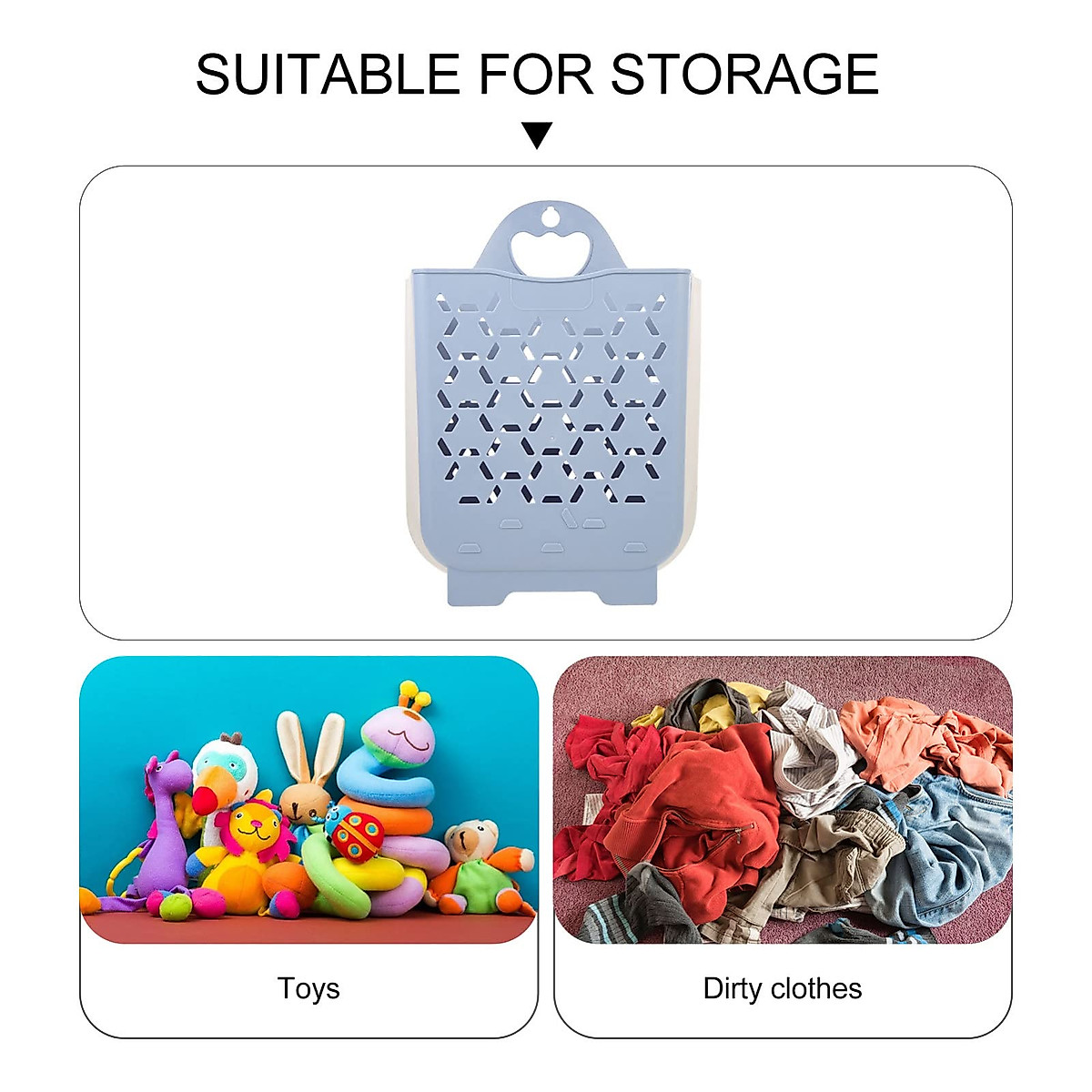 Zerodeko Collapsible Laundry Basket Wall Mount Laundry Basket Laundry Hamper Sundries Storage Holder Clothes Basket Dirty Clothes Organizer Basket for Clothes Basket for Laundry