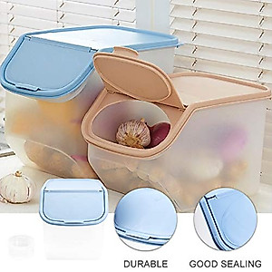 Cabilock Rice Storage Bin Cereal Containers Large Dispenser Food Storage Containers Kitchen Pantry Storage Containers for Sugar Flour and Baking Supplies Blue