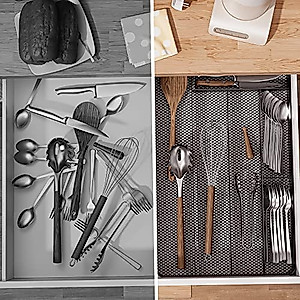 IOAIANIA Kitchen Drawer Organizer, Metal Silverware Utensil Organizer, Deep Mesh Wire, Premium Cutlery Tray for Knives, Forks, Spoons, Makeup Drawer & Utensil Holder
