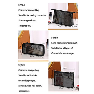 Gidary Mesh Cosmetic Bag Mesh Zipper Pouch Clear Cosmetic Bags for Home Travel Accessories Organizer 3PCS