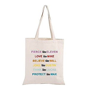 PWHAOO Fierce Like Eleven Love Like Mike Tote Bag TV Show Characters Tote Bag Gift For Fans (FIERCE like ELEVEN TOTE)