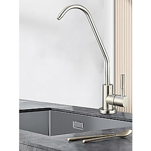 Drinking Water Faucet,Easy to Install Lead-Free Sink RO Faucet,Water Filter Faucet for Kitchen Bar Sink,Brushed Nickel SUS304 Reverse Osmosis Faucet