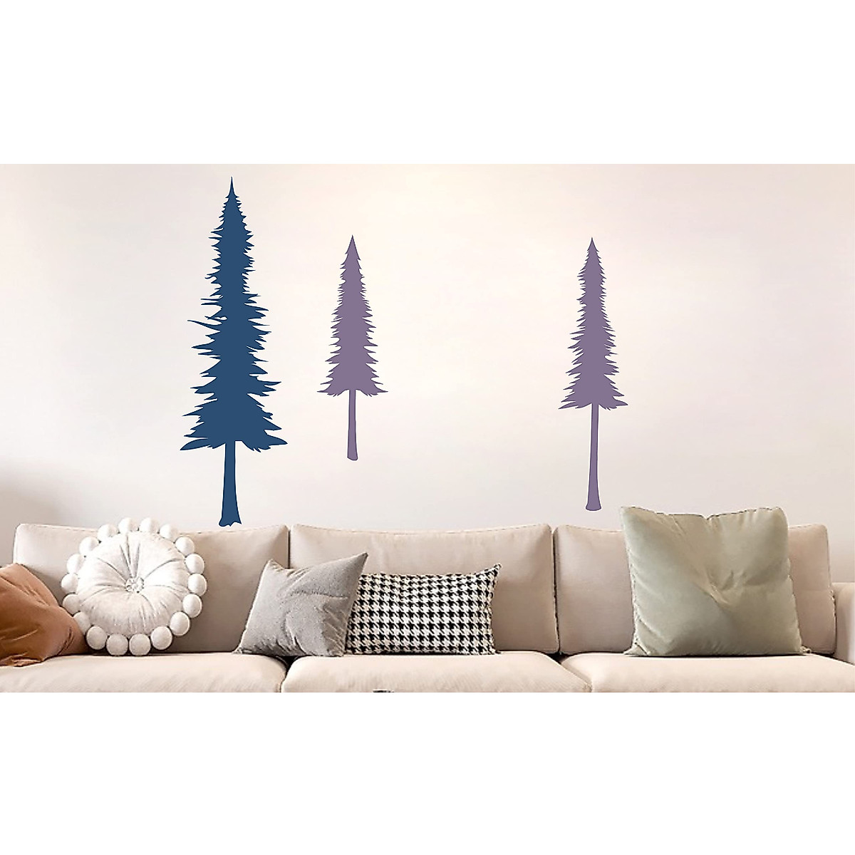 Large Pine Tree Wall Stickers Ever Green Tree Wall Decals Peel and Stick Forest Pine Tree Nursery Room Art Kids Room Bedroom Decoration