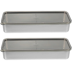 ninesung Bacon Container for Refrigerator | 2 Pack | Bacon Keeper | 304 Stainless Steel | Airtight Deli | Meat Storage Containers | Fridge Organizer Bins | Kitchen Food Storage Containers with Lids