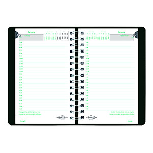 Brownline 2023 EcoLogix Daily Planner, Appointment Book, 12 Months, January to December, Twin-Wire Binding, 8" x 5", Black, Recycled (CB410W.BLK-23)