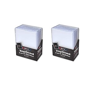BCW 3x4 Topload Card Holder - Premium 20PT Thickness | 2 Pack (50 Total) | Quality Rigid PVC Protector for Standard Size Trading Cards | Card Holders for Sports Cards, MTG, Pokemon, and More