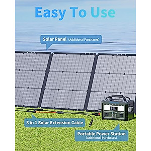 8.5Ft Solar Connector 3-in-1 (XT60, DC5521, Anderson) Adapter Cable Solar Charge Cable for Solar Generator Portable Power Station and Solar Panel (2.5M/8.5Ft)