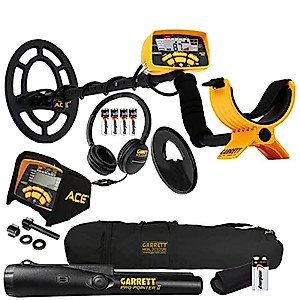Garrett ACE 300 Metal Detector with Waterproof Coil Pro-Pointer II and Carry Bag