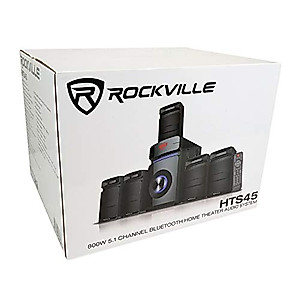 Rockville HTS45 800w 5.1 Channel Bluetooth Home Theater Audio System+Subwoofer