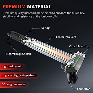 Ignition Coil Pack Set of 6 Compatible with 3.0 V6 2001 2002 2003 2004 2005 2006 2007 2008 Ford Escape, Ford Five Hundred 500, Freestyles, Taurus, Mazda Tribute, Mercury Mariner Montego Sable, DG500