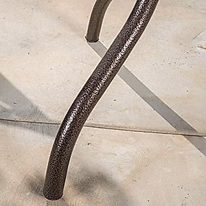 Christopher Knight Home Hallandale Outdoor Sarasota Cast Aluminum Rectangular Dining Set, 7-Pcs Set, Hammered Bronze