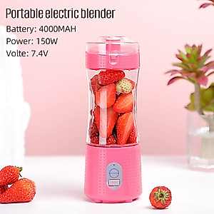 Irfora Portable Blender for Shakes and Smoothies Size Single Serve Travel Fruit Juicer Mixer Cup with Reable 4000mAh USB Reable Battery Small Electric Individual Mini Blender for Juice