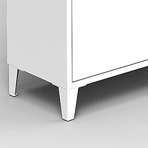 Wekity 3 Drawer All Steel Shoe Cabinet, Freestanding Shoe Rack Storage Organizer with Flip Door, Modern Tipping Bucket Shoe Cabinet for Entryway, Hallway, Bedroom (White)